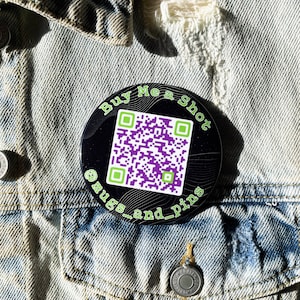 Custom QR Code Buttons (personalized Button Pins, Pinback, Badges) 1.5 ...