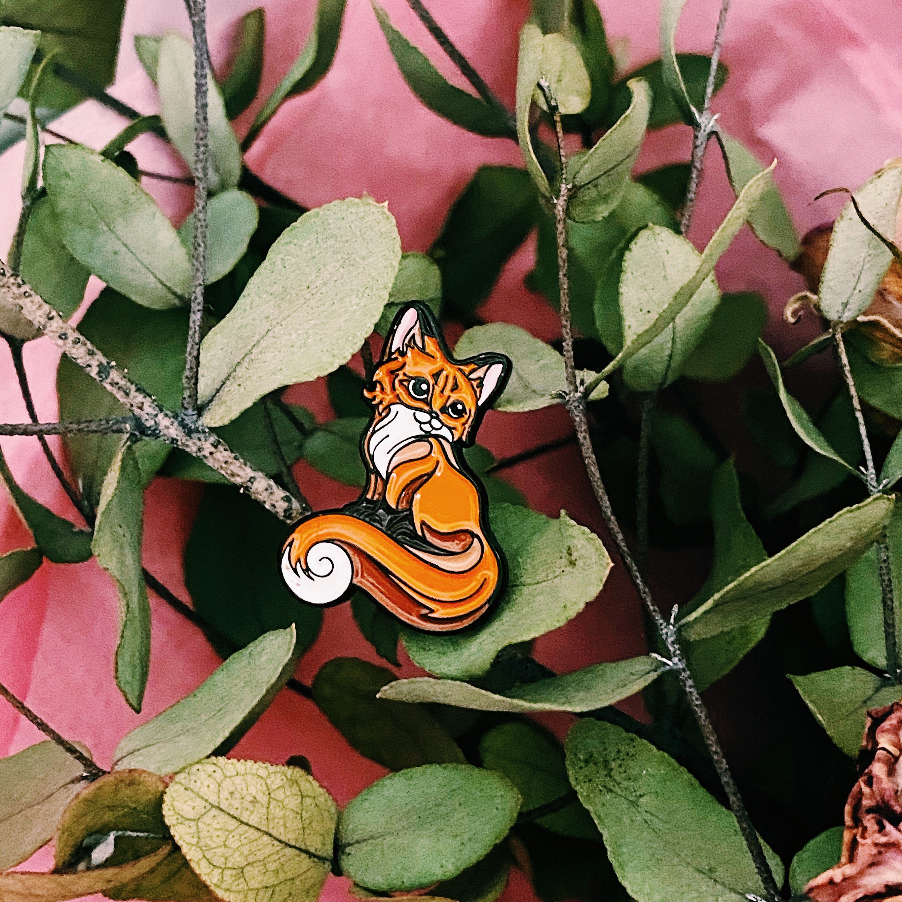 Foxy enamel pin fox pin badge Cute animal fox Pin fox | Etsy