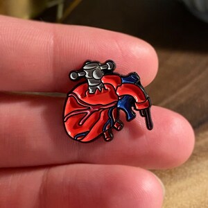 Heart Enamel Pin, Anatomical Heart Enamel Pin, Enamel Pin Badge, Doctor ...