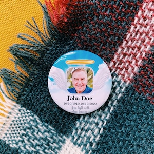 Memorial Button Pin, Memory Pin, Custom Photo Memorial Button Pins, Pin ...