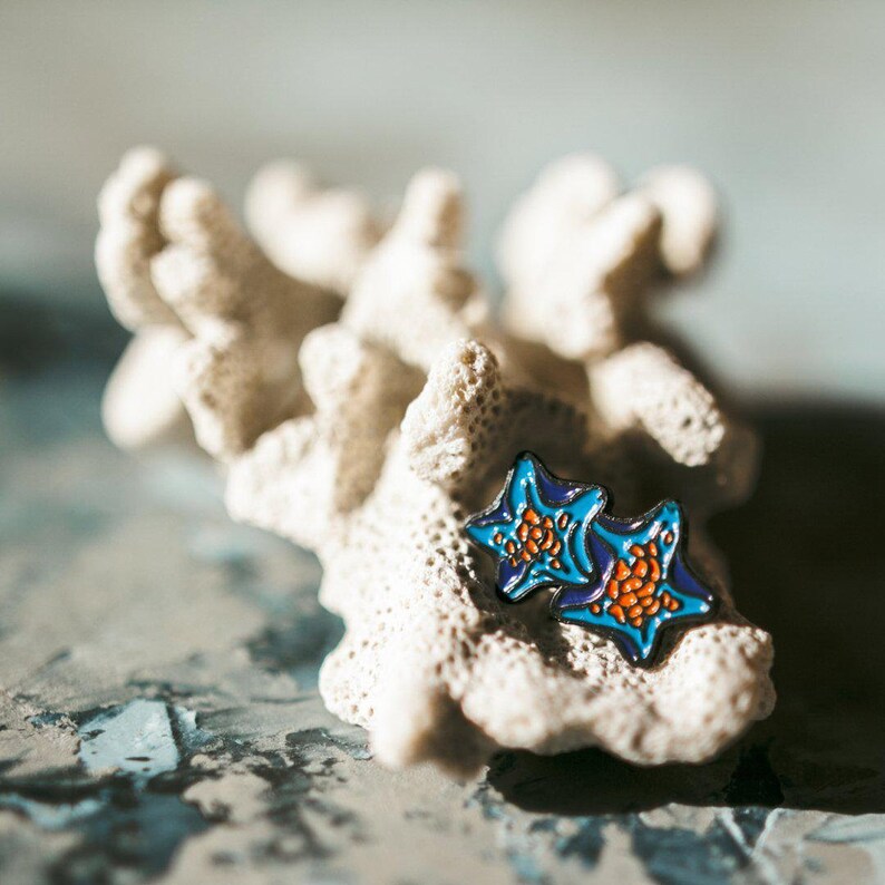 Starfish Enamel Pin Starfish Brooch Ocean Pin Enamel Pin - Etsy