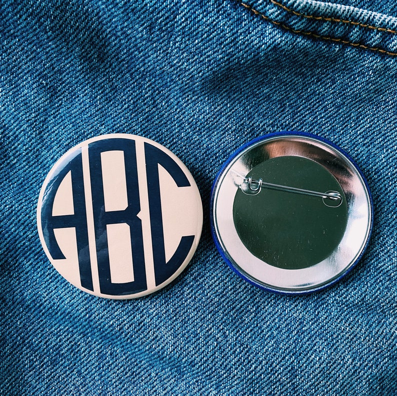 Monogram Button Pin Bachelorette Pins Monogrammed Badge | Etsy