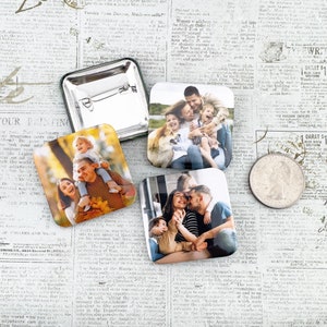 Custom Square Logo Pin Button – Personalized Photo Badge (1.45 Inch) - Etsy