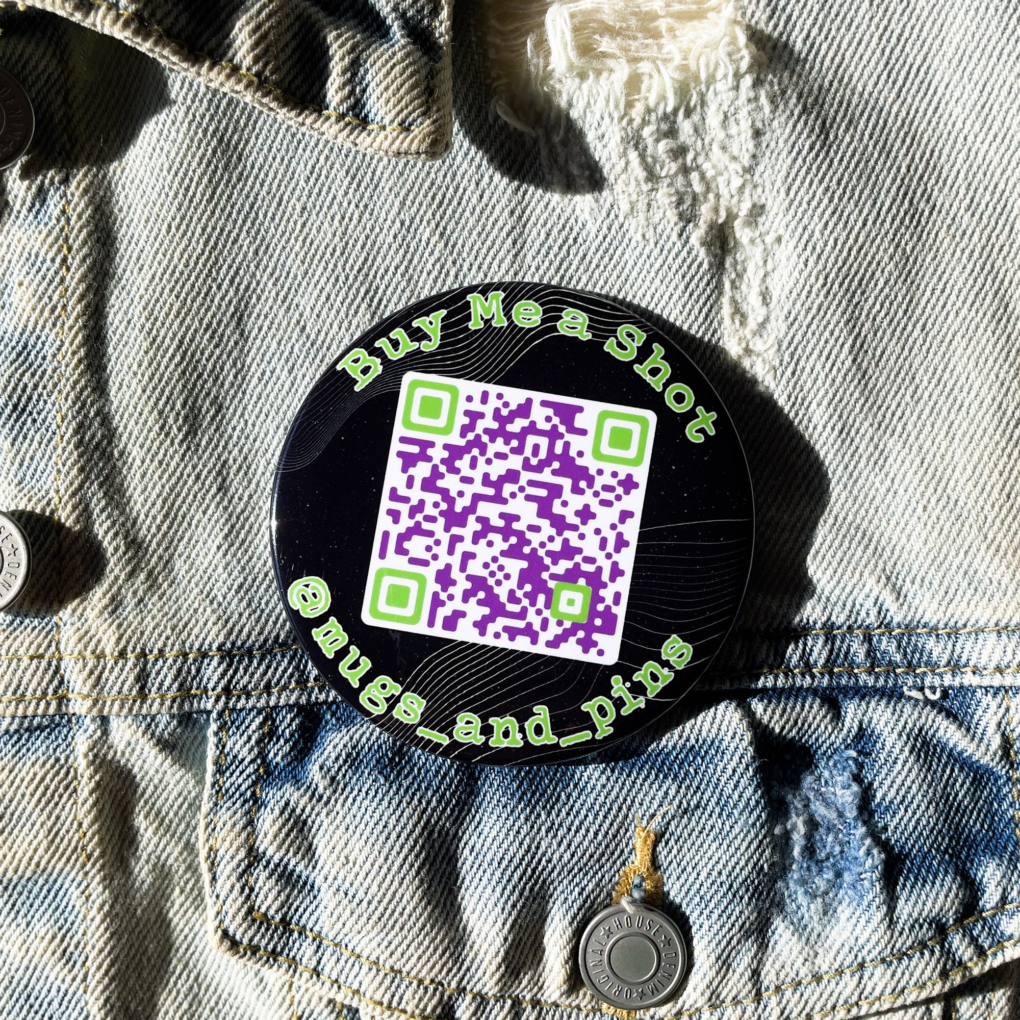 Custom QR Code Buttons - Different Sizes(personalized Button Pins ...