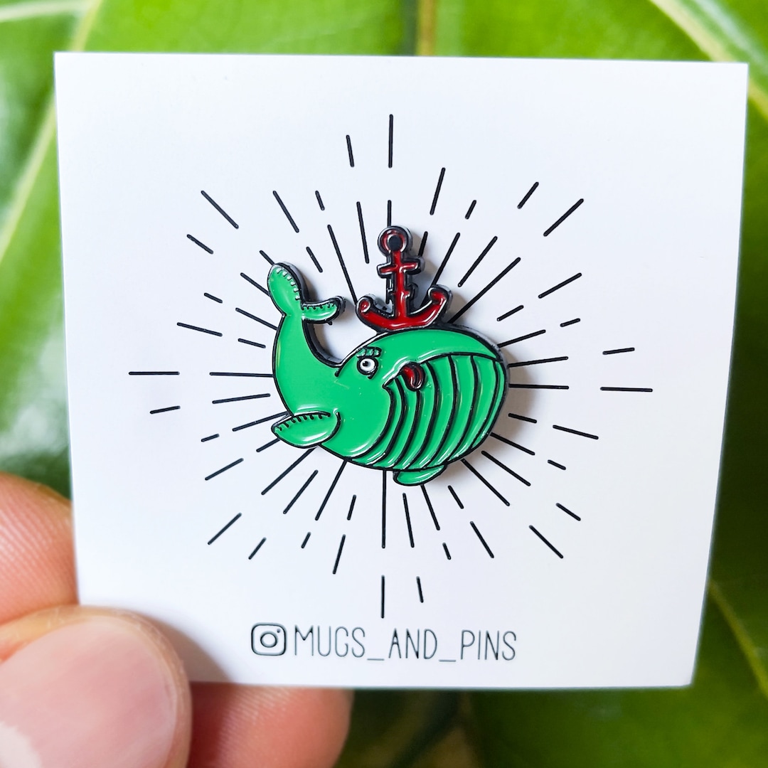 Whale Enamel Pin, Whale Brooch, Enamel Pin, Whale Jewelry, Lapel Pin ...