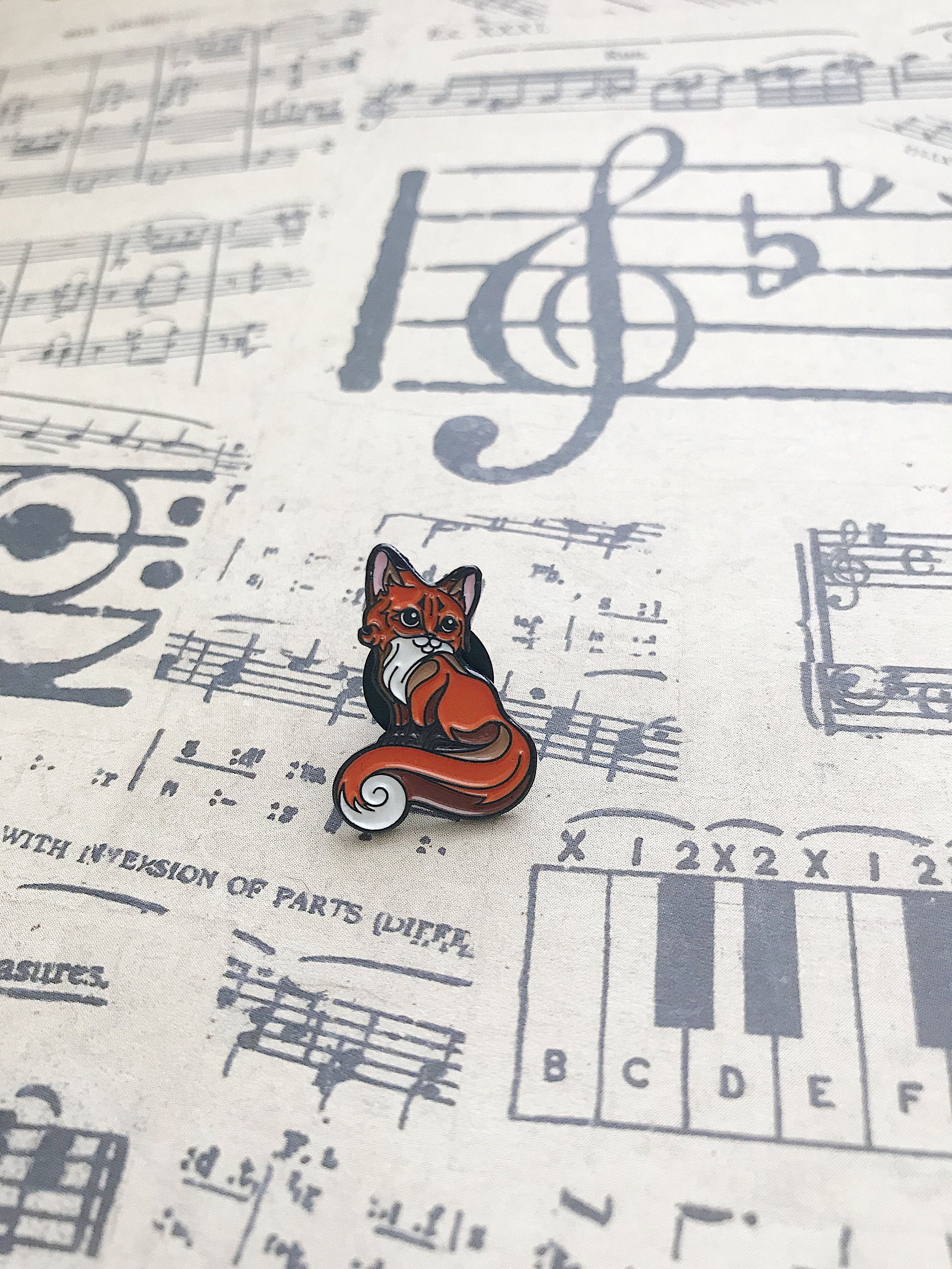 Foxy enamel pin fox pin badge Cute animal fox Pin fox | Etsy