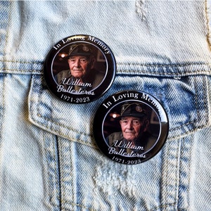 Personalized Memorial Funeral Button Pins - Forever in Our Hearts ...