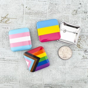 Unique Square Logo Badge - Customized Pin Button for Branding and ...