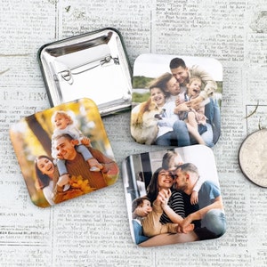 Unique Square Logo Badge - Customized Pin Button for Branding and ...