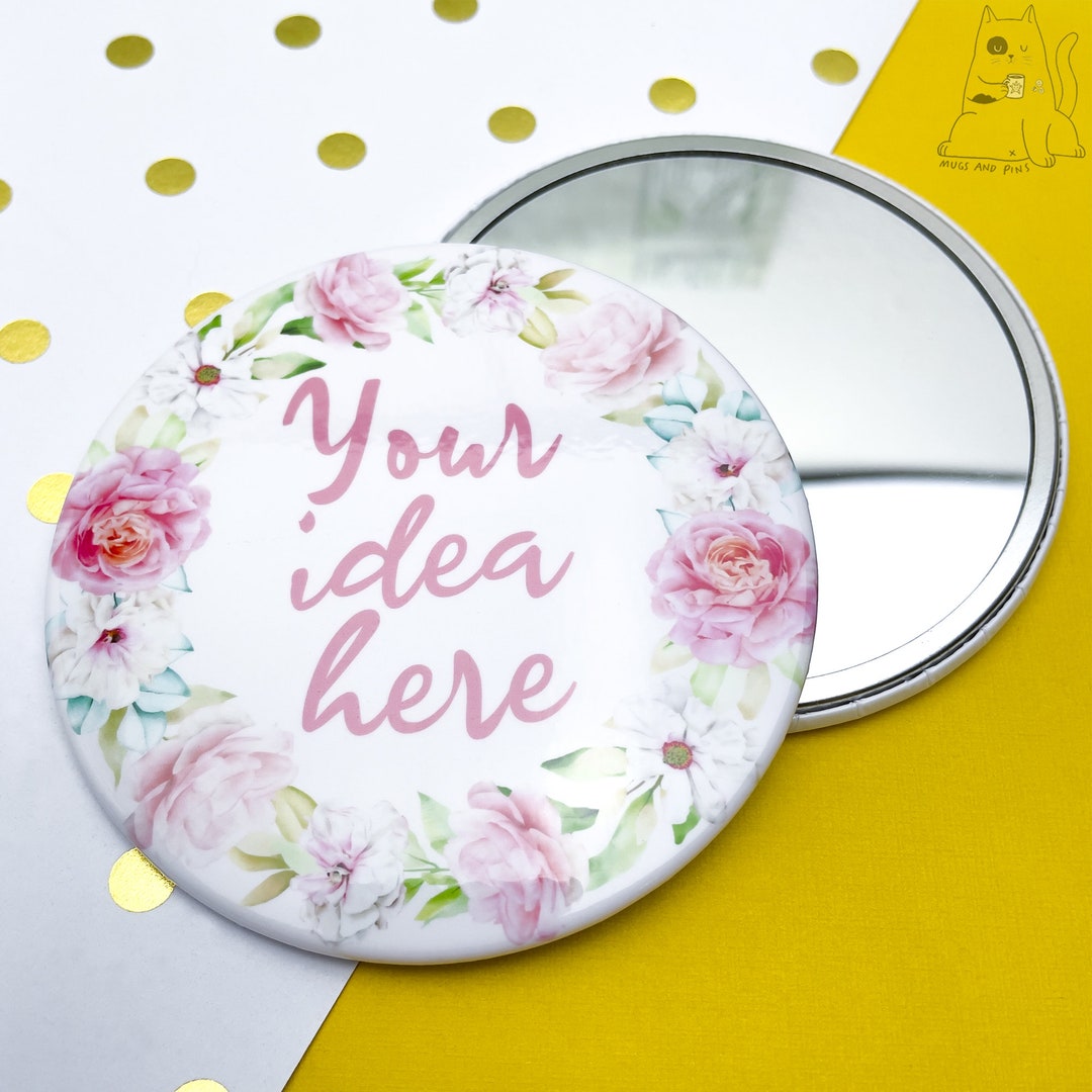 Personalized Compact Mirror With Custom Image, Photo, Logo or Text ...