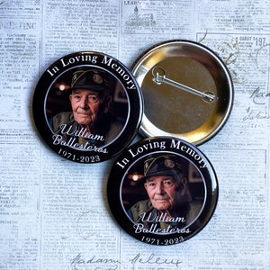 Personalized Memorial Funeral Button Pins - Forever in Our Hearts ...