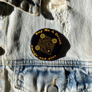 Custom QR Code Buttons (personalized Button Pins, Pinback, Badges) 1.5 ...
