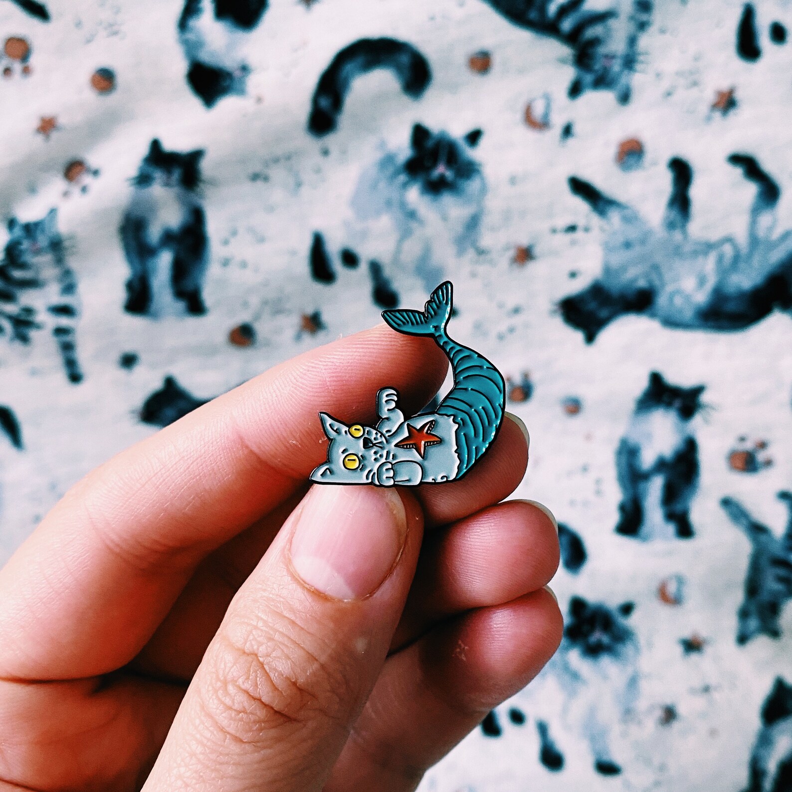 Cat Enamel Pin Cat Mermaid Enamel Pin Mermaid Cat Mermaid - Etsy