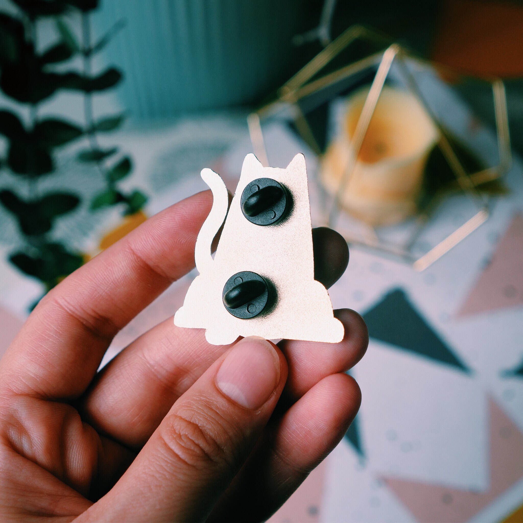 Cat Enamel Pin, White Cat Enamel Pin, Black Cat Enamel Pin, Hard Enamel ...