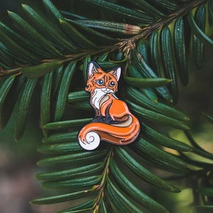 Foxy Enamel Pin, Fox Pin Badge, Cute Animal Fox Pin, Fox Brooch, Fox ...
