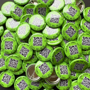 Custom QR Code Buttons - Different Sizes(personalized Button Pins ...