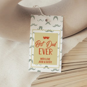 Happy Fathers Day Gift Tag, Moustache Fathers Day Gift Favor Tags ...