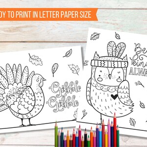 Thanksgiving Coloring Pages for Kids, Printable Fall Coloring Sheets ...