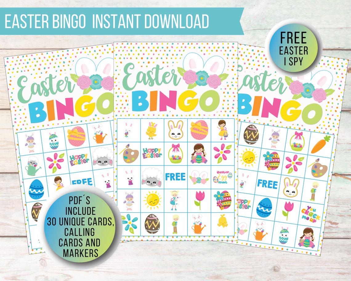 Easter Bingo Printable Game Easter Funny Family Party Games | Etsy
