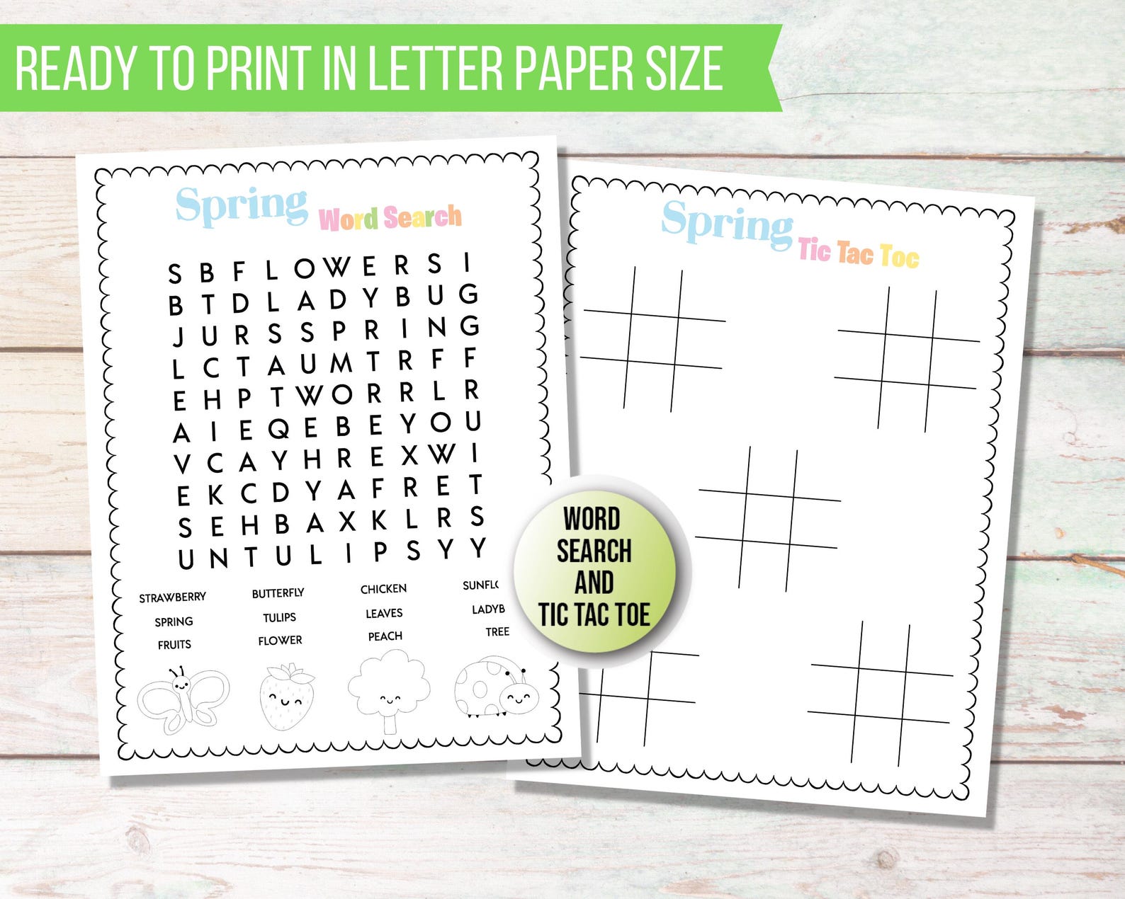 Spring Printable Game Bundle, Printable Bundle Activity Pack, Word ...