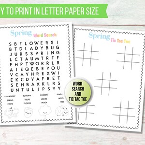 Spring Printable Game Bundle, Printable Bundle Activity Pack, Word ...