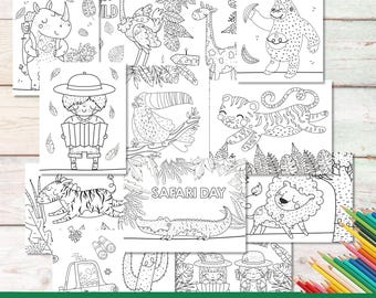 Safari Animals Coloring Pages, 12 Printable Safari Coloring Pages for ...