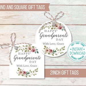 Happy Grandparents Day Cookie Tag 2 Inch Round, Grandparents Day Gift ...