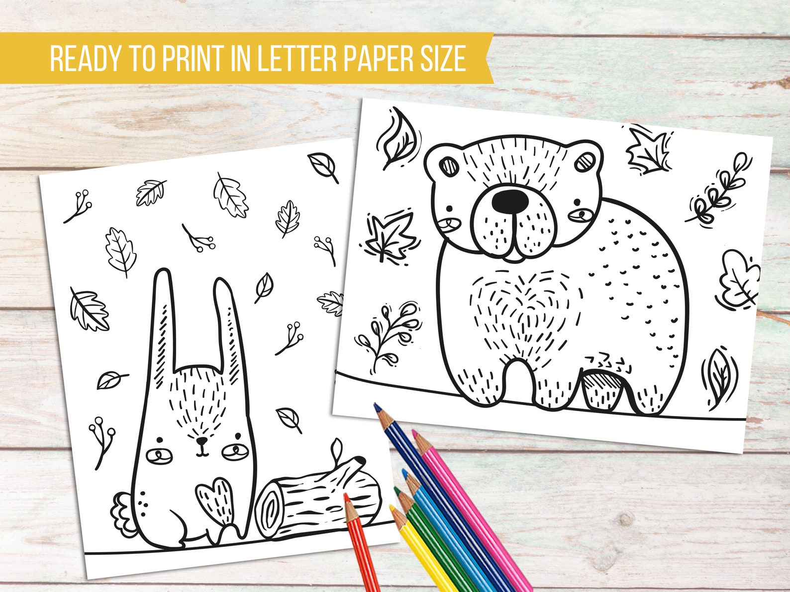 Printable Woodland Coloring Pages for Kids, Kids Animal Activity ...