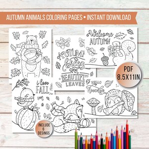 Autumn Coloring Pages for Kids, Printable Fall Classroom Activity, Kids ...