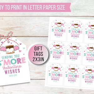 Valentine Day Tags S'more Tag Printable Valentine Favor | Etsy