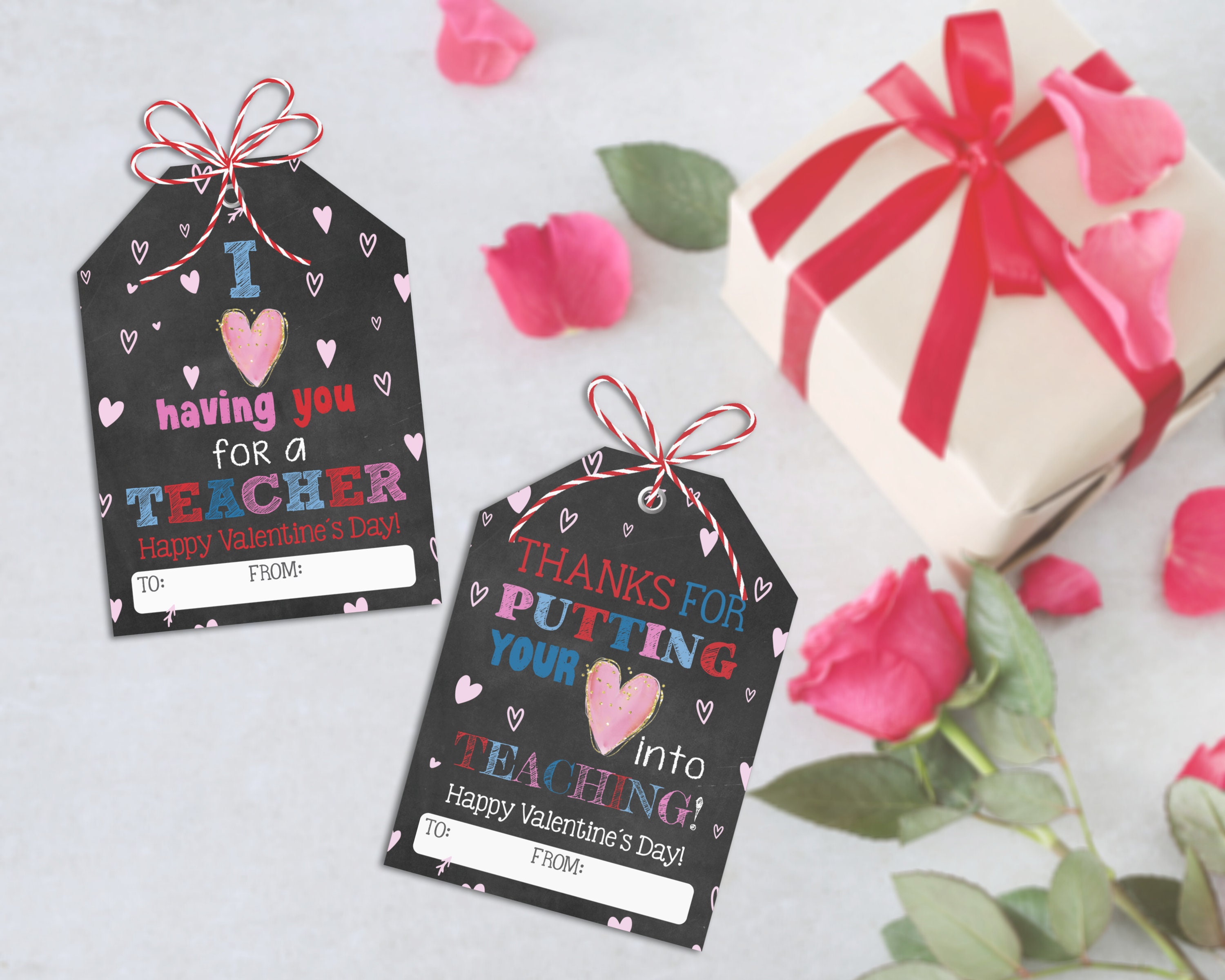 Valentine Gift Tags Happy Valentines Day Cookie Tag Teacher - Etsy