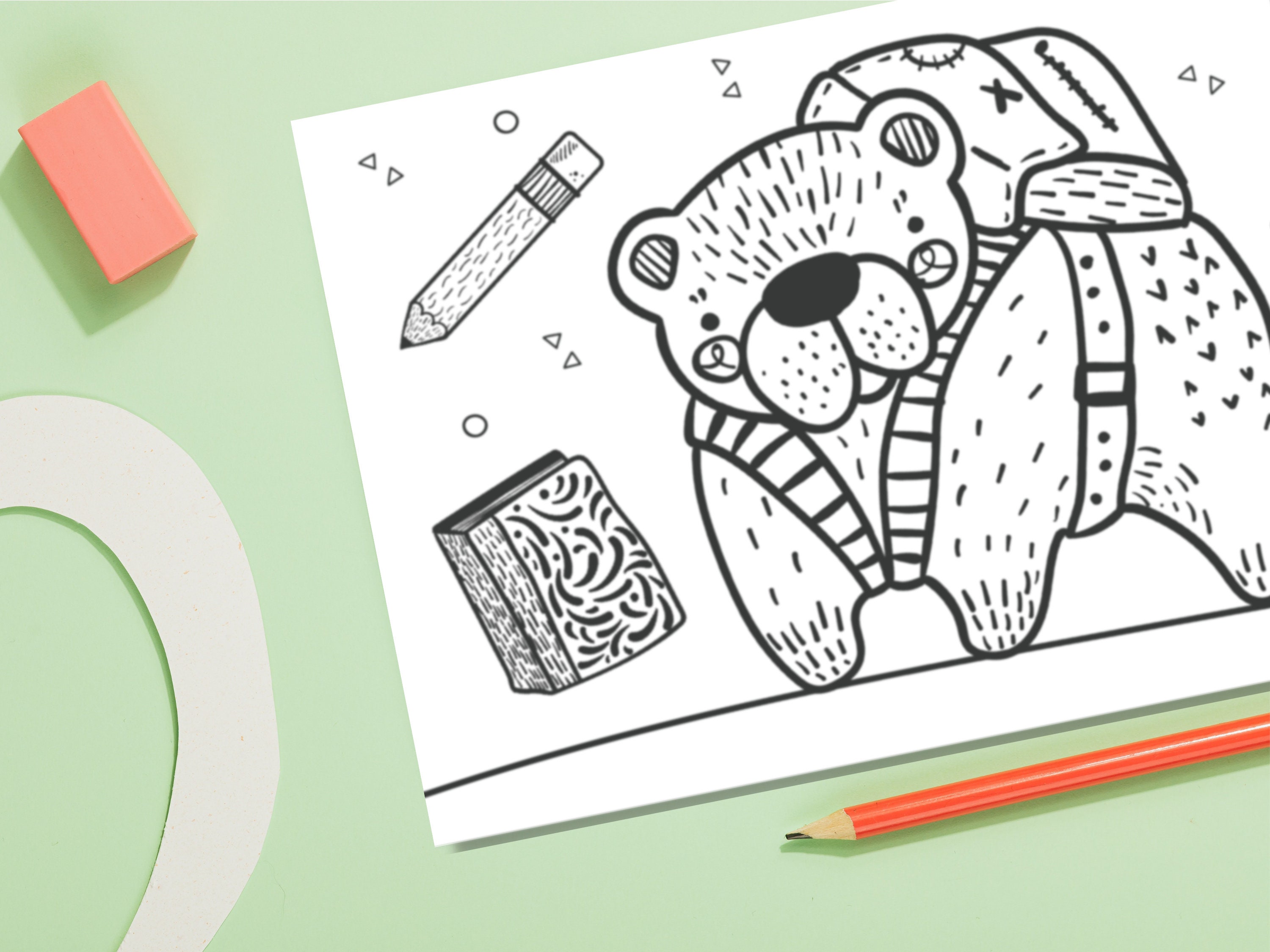 Back to School Kids Coloring Pages, Kids Animal Activity, Woodland ...