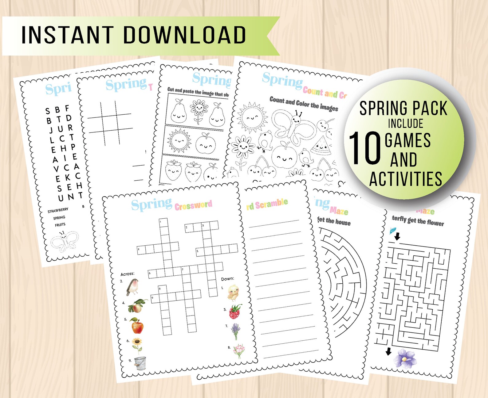 Spring Printable Game Bundle Printable Bundle Activity Pack | Etsy