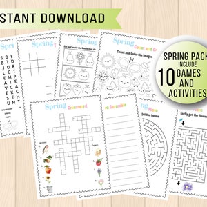 Spring Printable Game Bundle Printable Bundle Activity Pack - Etsy