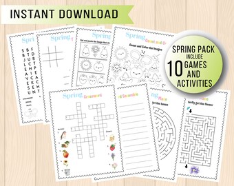 Printable Spring Word Search - Etsy