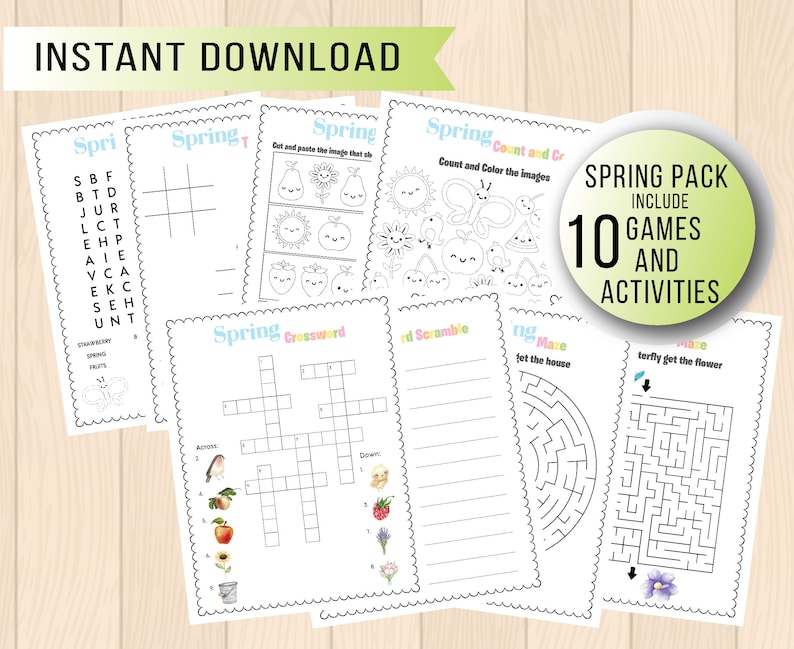 Spring Printable Game Bundle Printable Bundle Activity Pack | Etsy