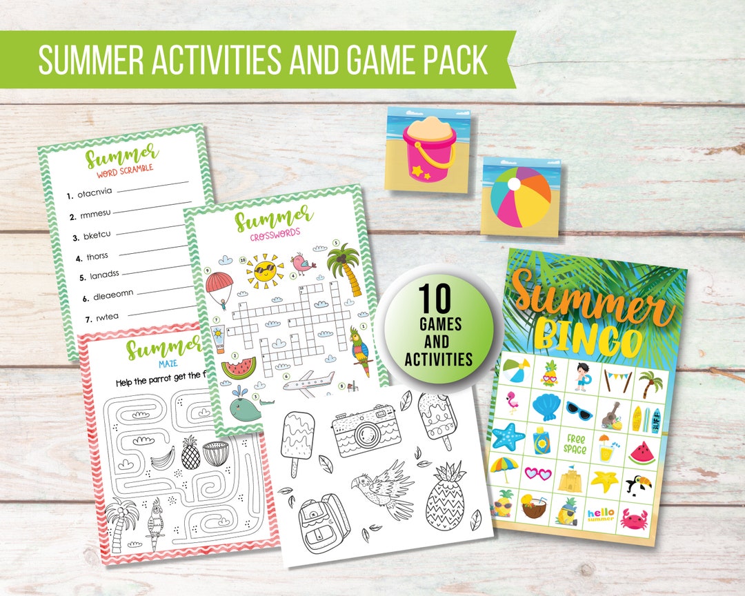 Summer Activity Pack and Games, Printable Fun for Kids - Etsy