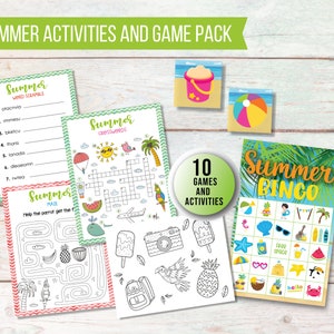 Summer Activity Pack and Games, Printable Fun for Kids - Etsy