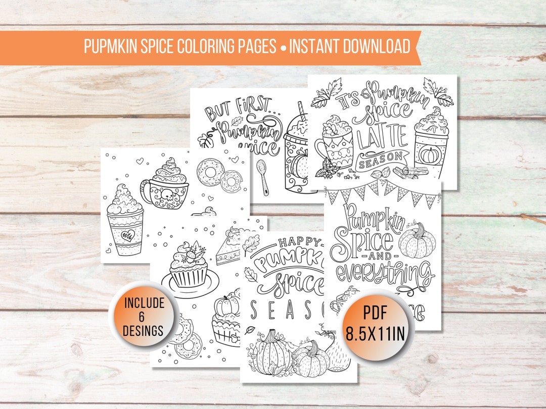 Printable Autumn Kids Coloring Sheets, Pumpkin Spice Season, Kids ...