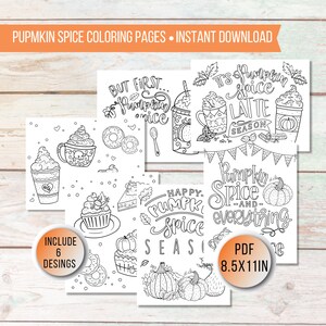 Printable Autumn Kids Coloring Sheets, Pumpkin Spice Season, Kids ...