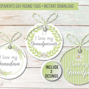 Grandparents Day Round Cookie Tag, Happy Grandparents Day Printable ...