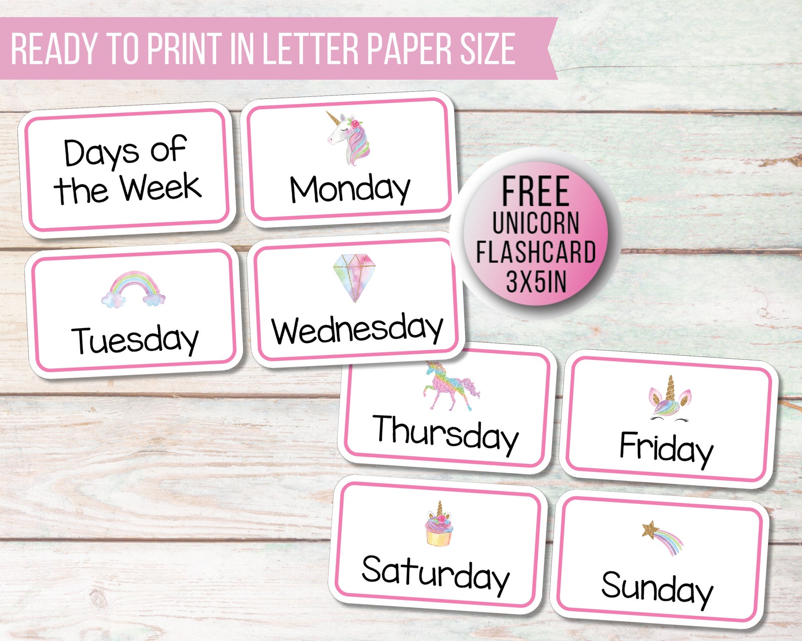 Unicorn Memory Matching Game Printable Unicorn Flashcards for | Etsy