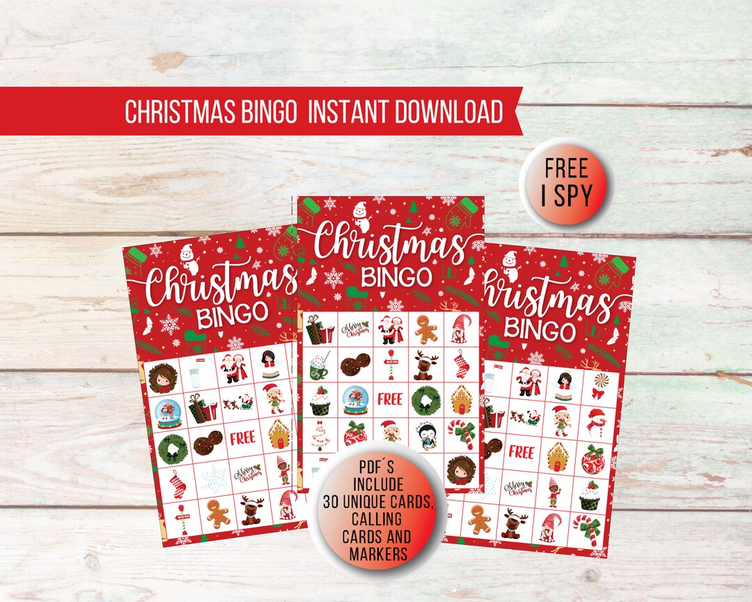 Christmas Bingo Printable Game | Christmas Party Game | Xmas Party ...