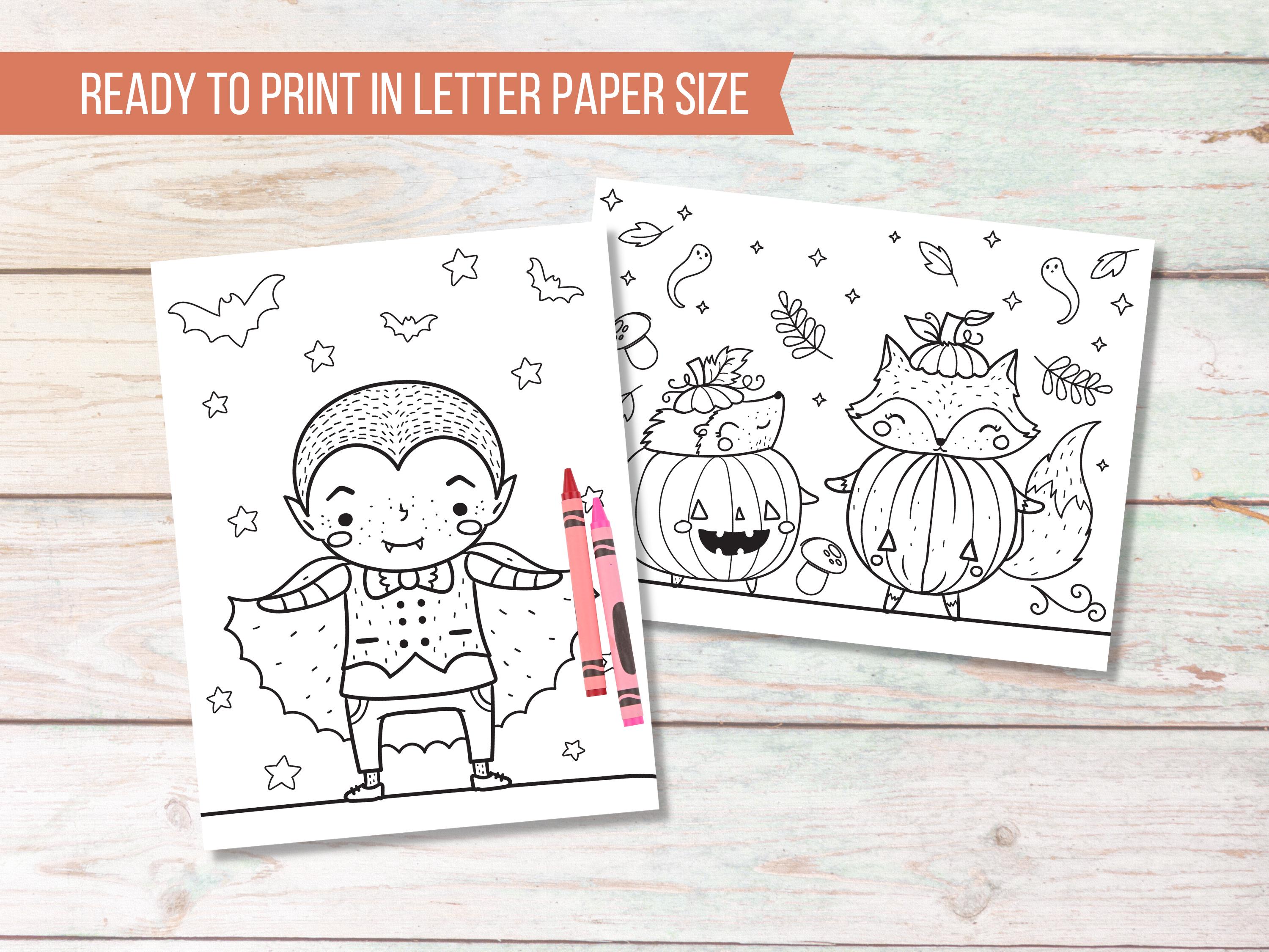 Printable Halloween Coloring Pages for Kids, Spooky Halloween Fun ...