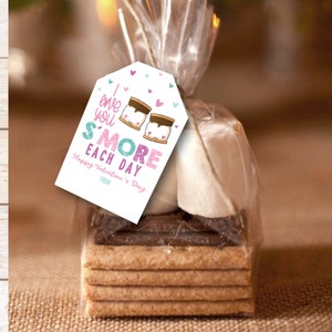 Valentine Day Tags, Smore Tag Printable, Valentine Favor Tags, Smores ...
