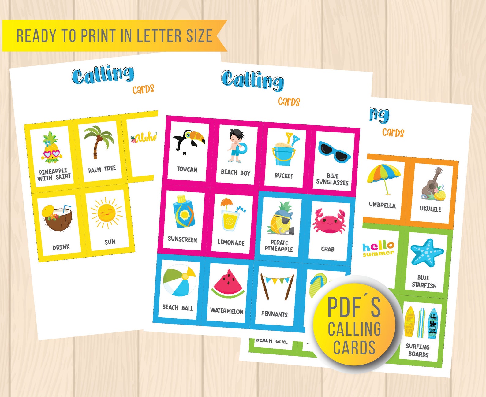 Summer Bingo Game Instant Download Printable Activity for - Etsy