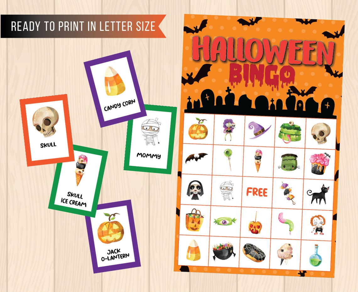 Halloween Bingo Printable Party Game 30 Players - Etsy