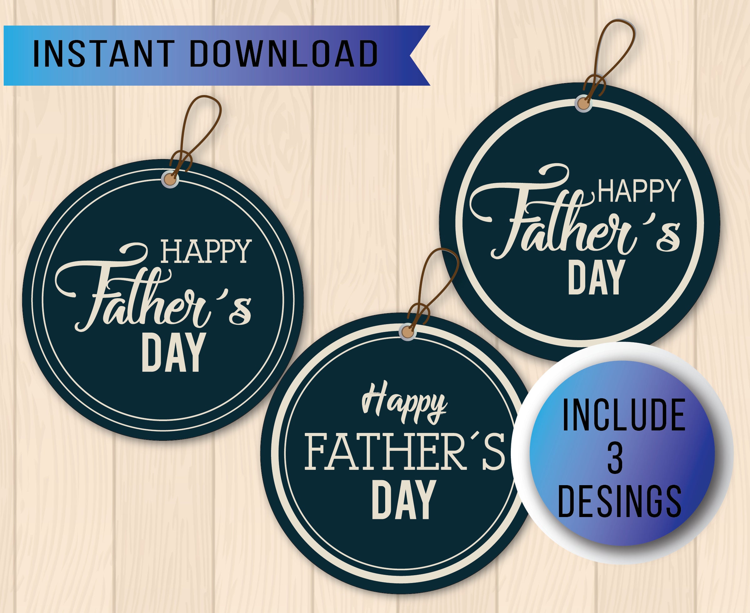 Happy Fathers Day Printable Cookie Tag Fathers Day Printable - Etsy