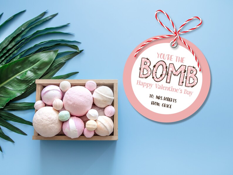 Happy Valentines Day Printable Gift Tags You're the Bomb | Etsy
