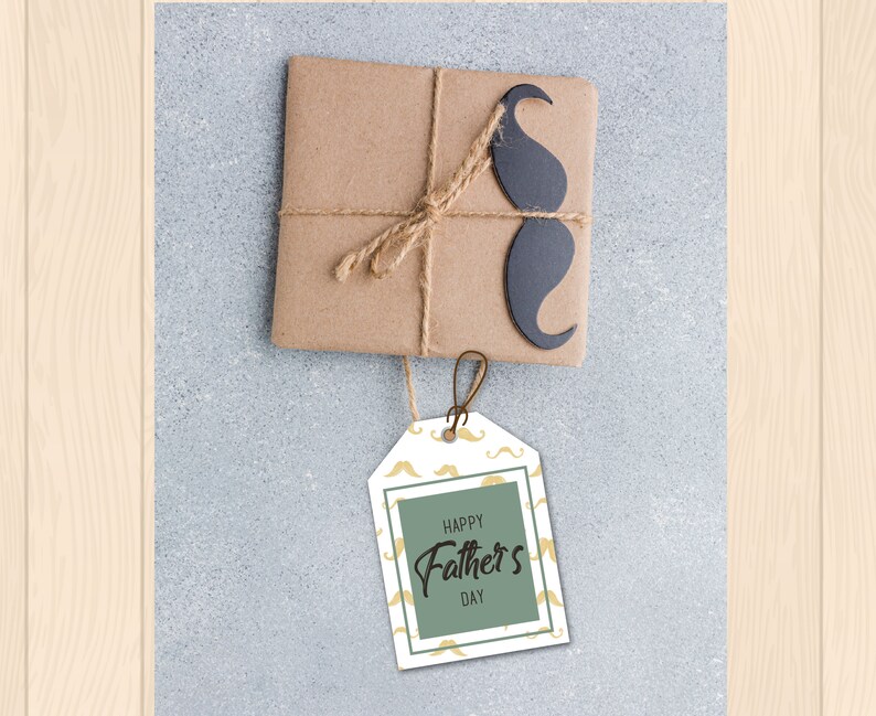 Happy Fathers Day Gift Tag Moustache Fathers Day Gift Favor - Etsy